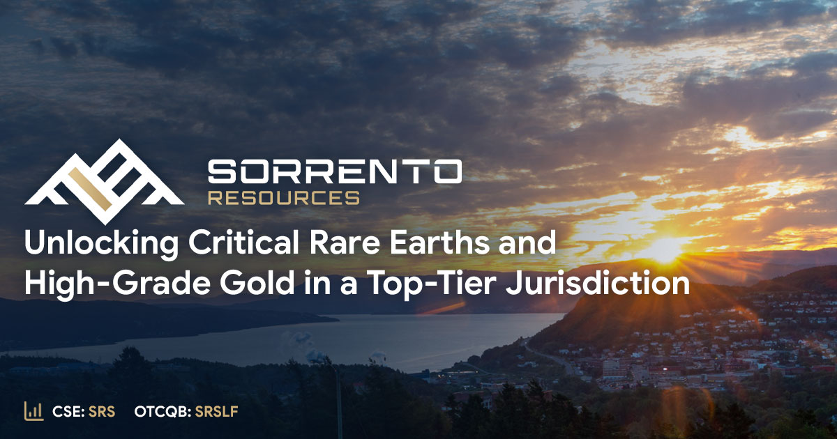 SORRENTO RESOURCES CLOSES BOTTOM BROOK OPTION AGREEMENT